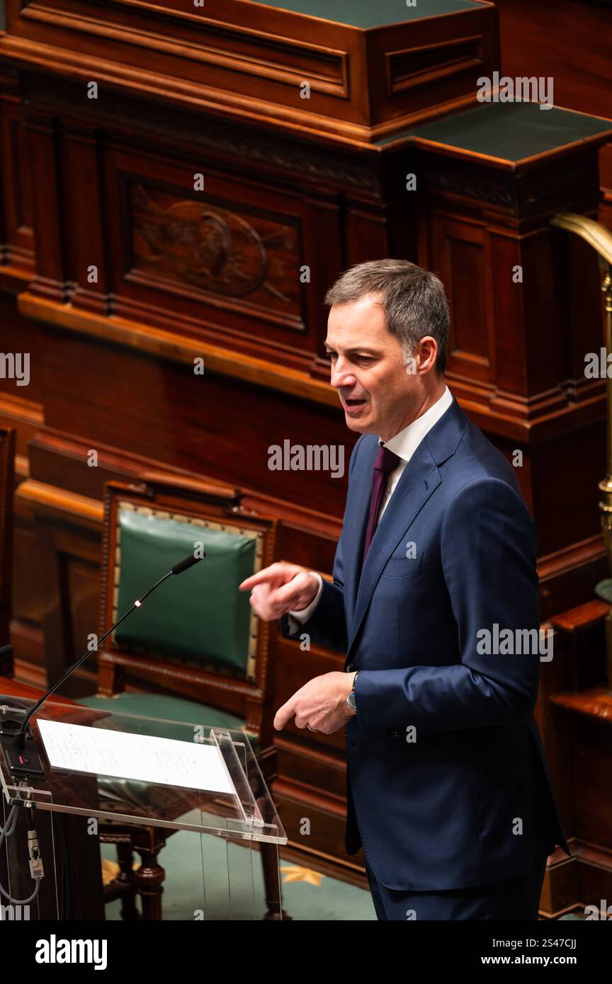 Prime minister Alexander De Croo at the plenary session of the Chamber ...