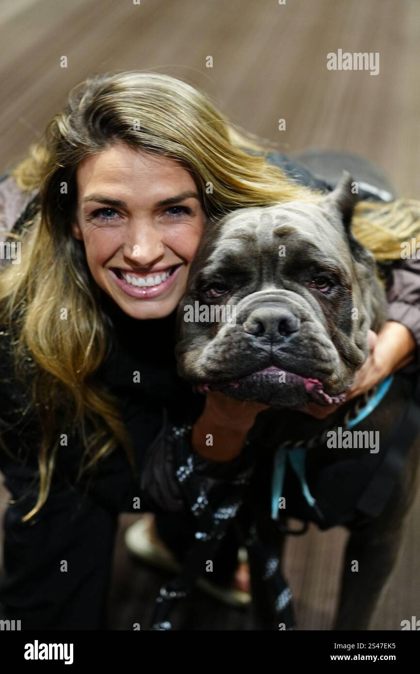LAS VEGAS, NV - JANUARY 10: Mackenzei Dern and her dog Mack following ...