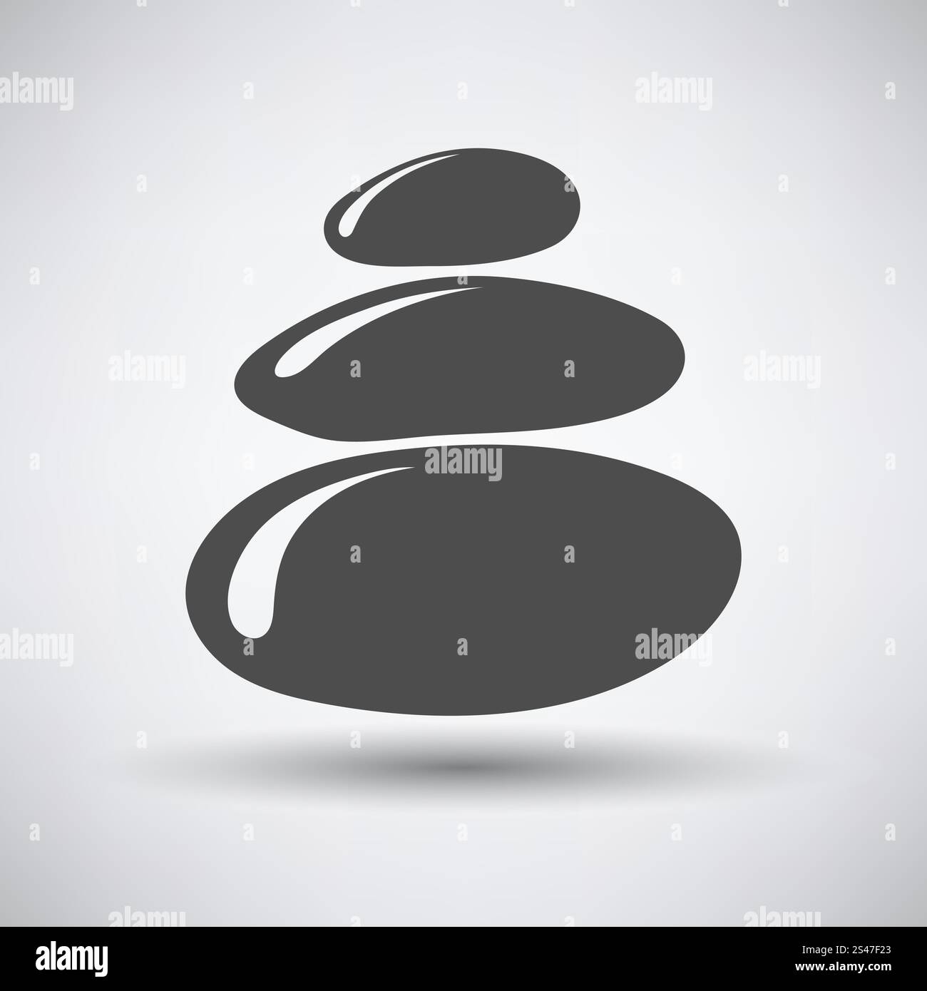 Stack of spa stones icon over grey background. Vector illustration ...