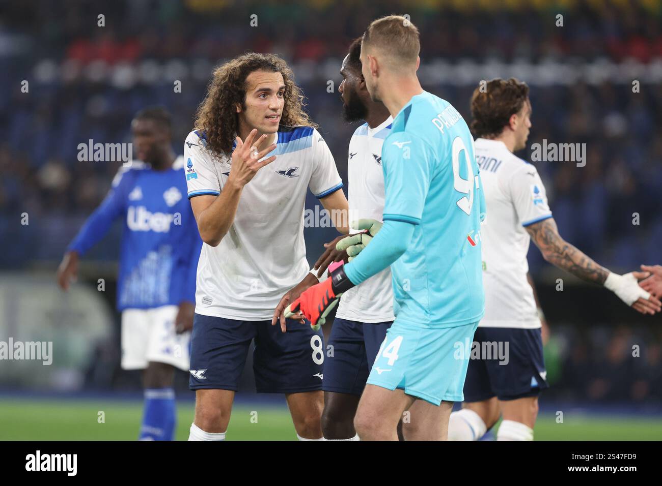 Rome, Italy. 10th Jan, 2025. Rome, Italy 10.01.2025 : Matteo Guendouzi of Lazio, Ivan Provedel ...