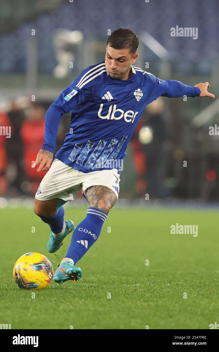 Rome, Italy. 10th Jan, 2025. Rome, Italy 10.01.2025 : Gabriel Strefezza of Como during Italian ...
