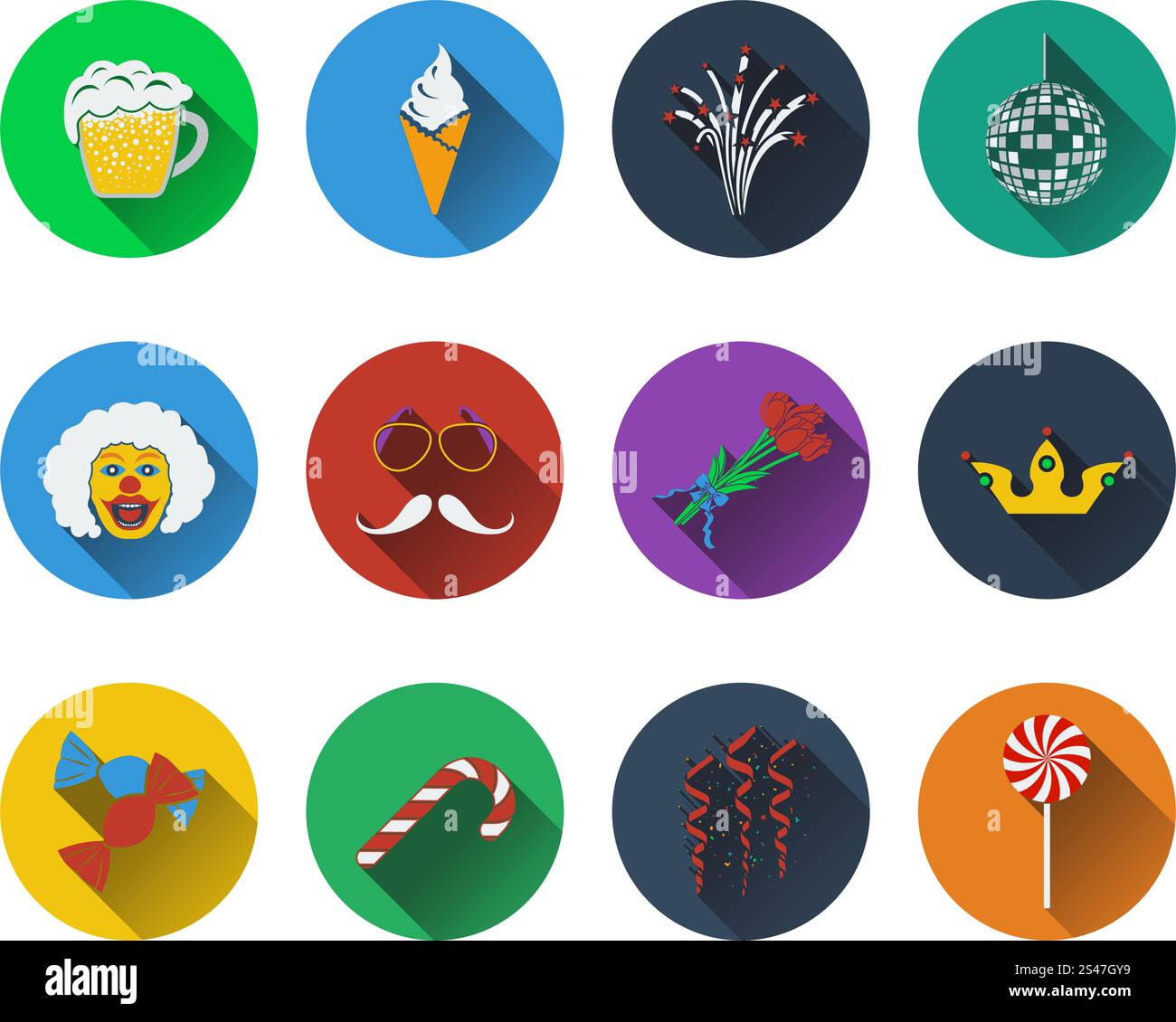 Set of celebration icons in flat design Stock Vector Image & Art - Alamy