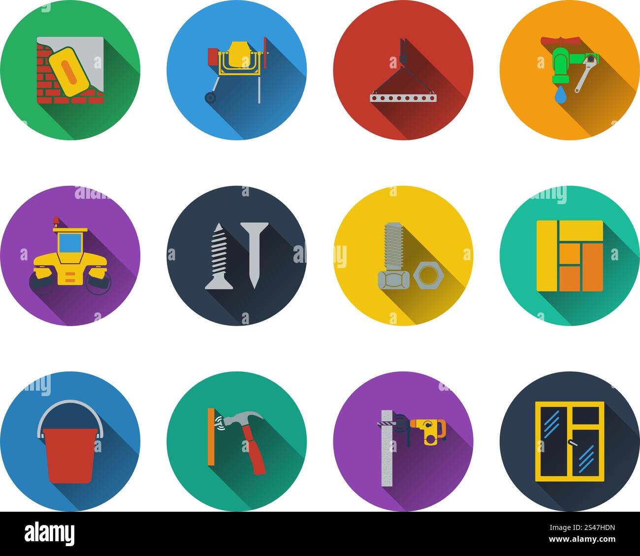 Set of construction icons in flat design Stock Vector Image & Art - Alamy