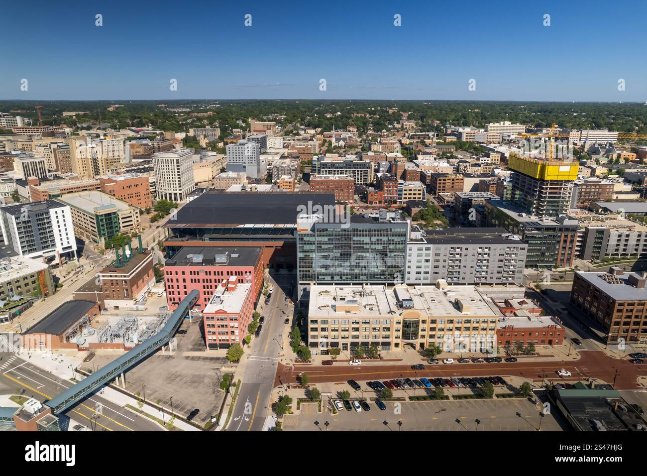 Aerial view of downtown Grand Rapids, is second largest metropolitan ...