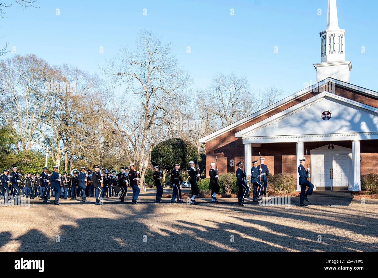 United States service members with the 282nd Army Band march in ...