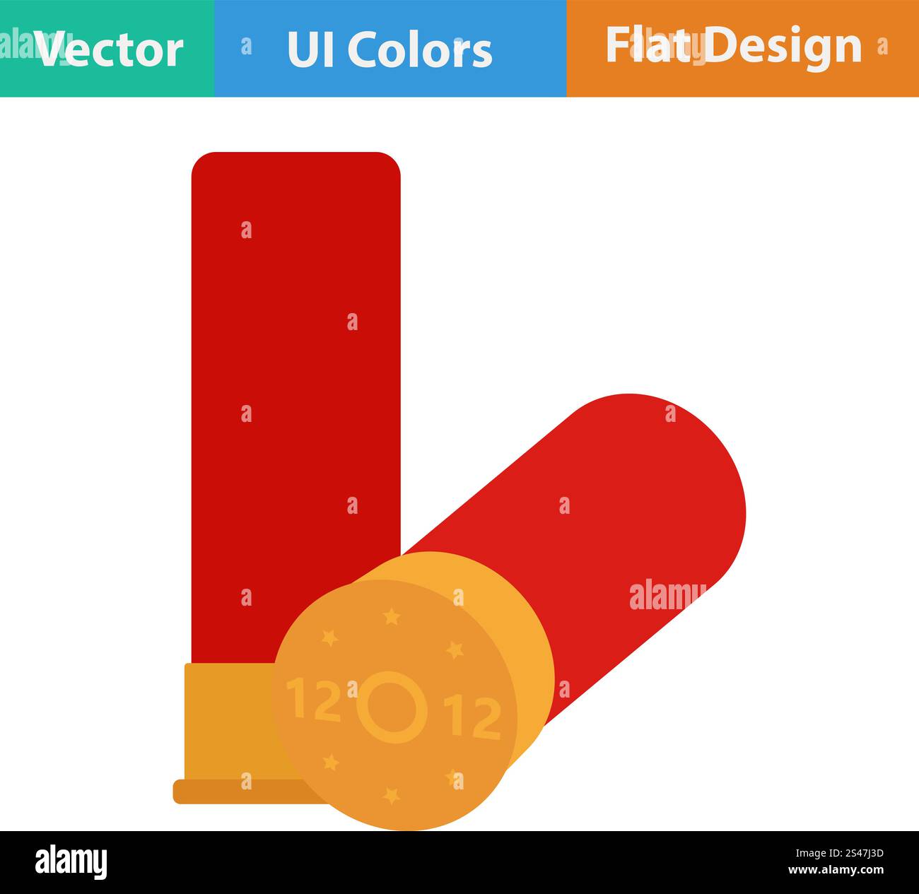 Flat design icon of ammo from hunting gun in ui colors. Vector ...