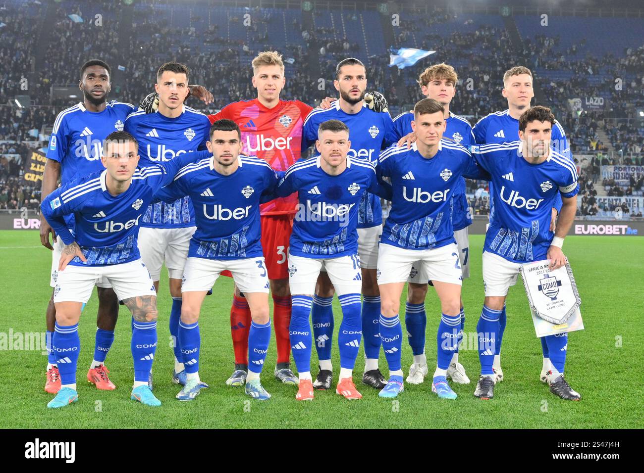 Rome, Italy. 10th Jan, 2025. Como 1907 starting team during the Serie A ...
