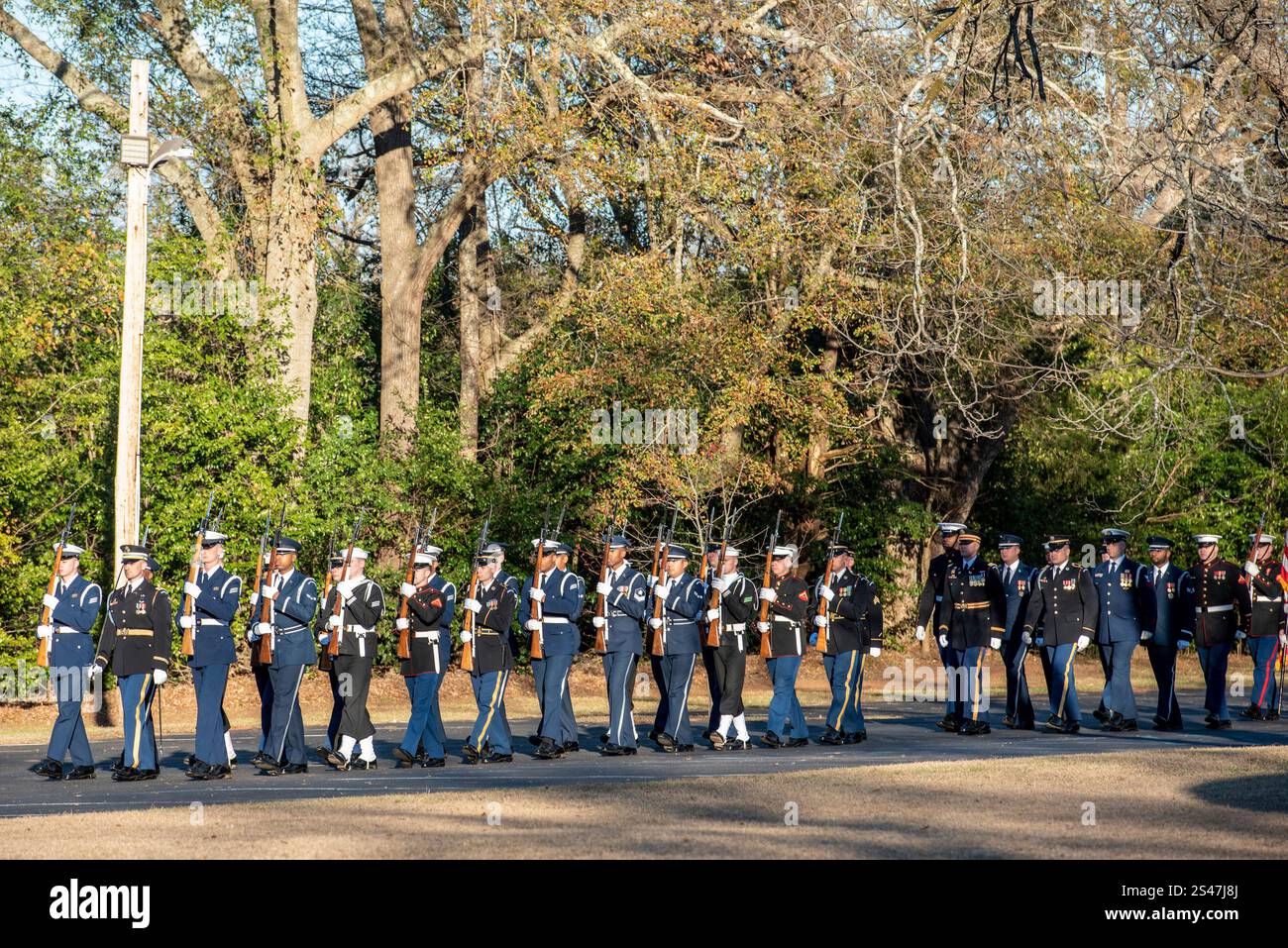 United States service members participate in ceremonial exercise during ...