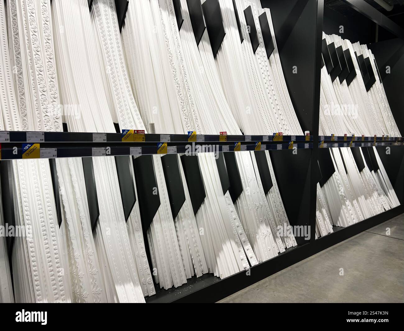 Kyiv, Ukraine - January 10, 2025: A detailed view of white decorative ...