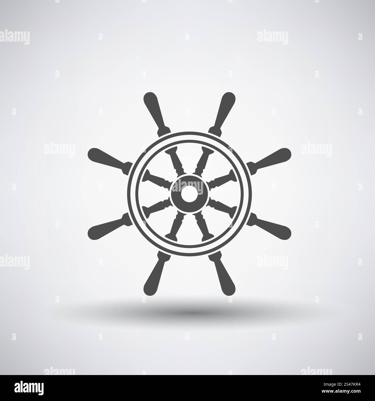 Fishing icon with steering wheel over gray background. Vector ...