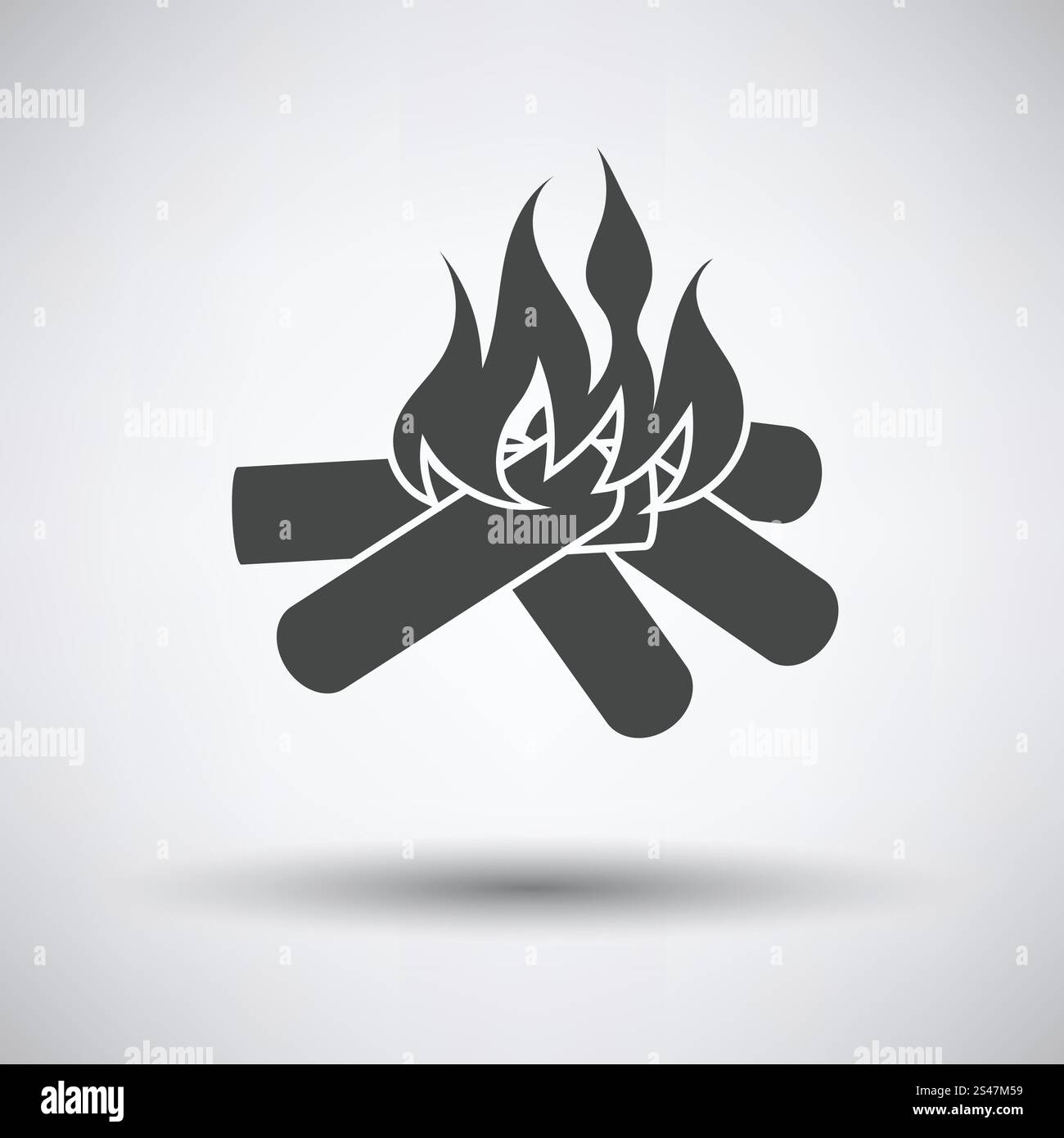 Camping fire icon on Black and White Stock Photos & Images - Alamy