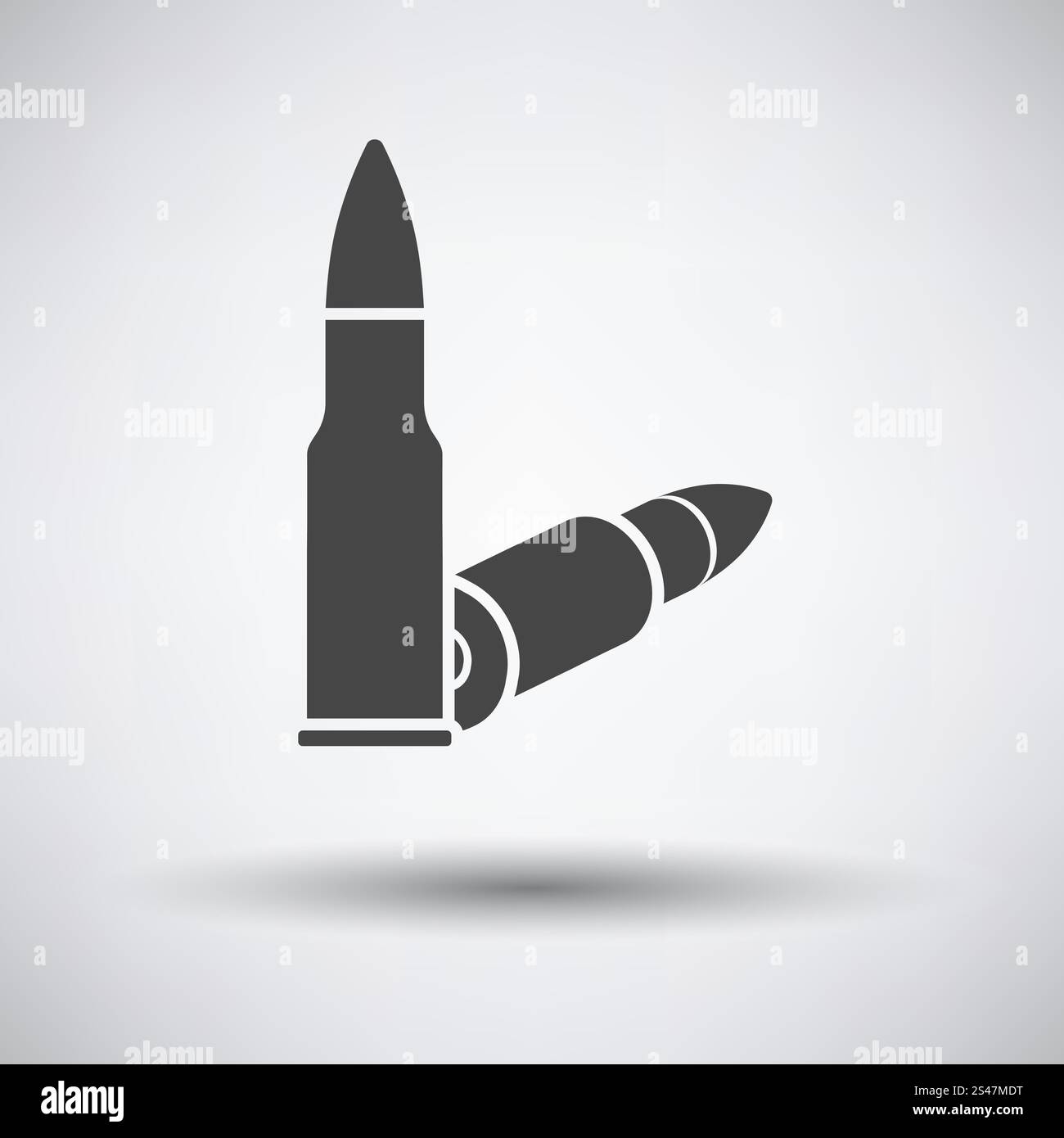 Rifle ammo icon on gray background with round shadow. Vector illustration Stock Vector Image ...