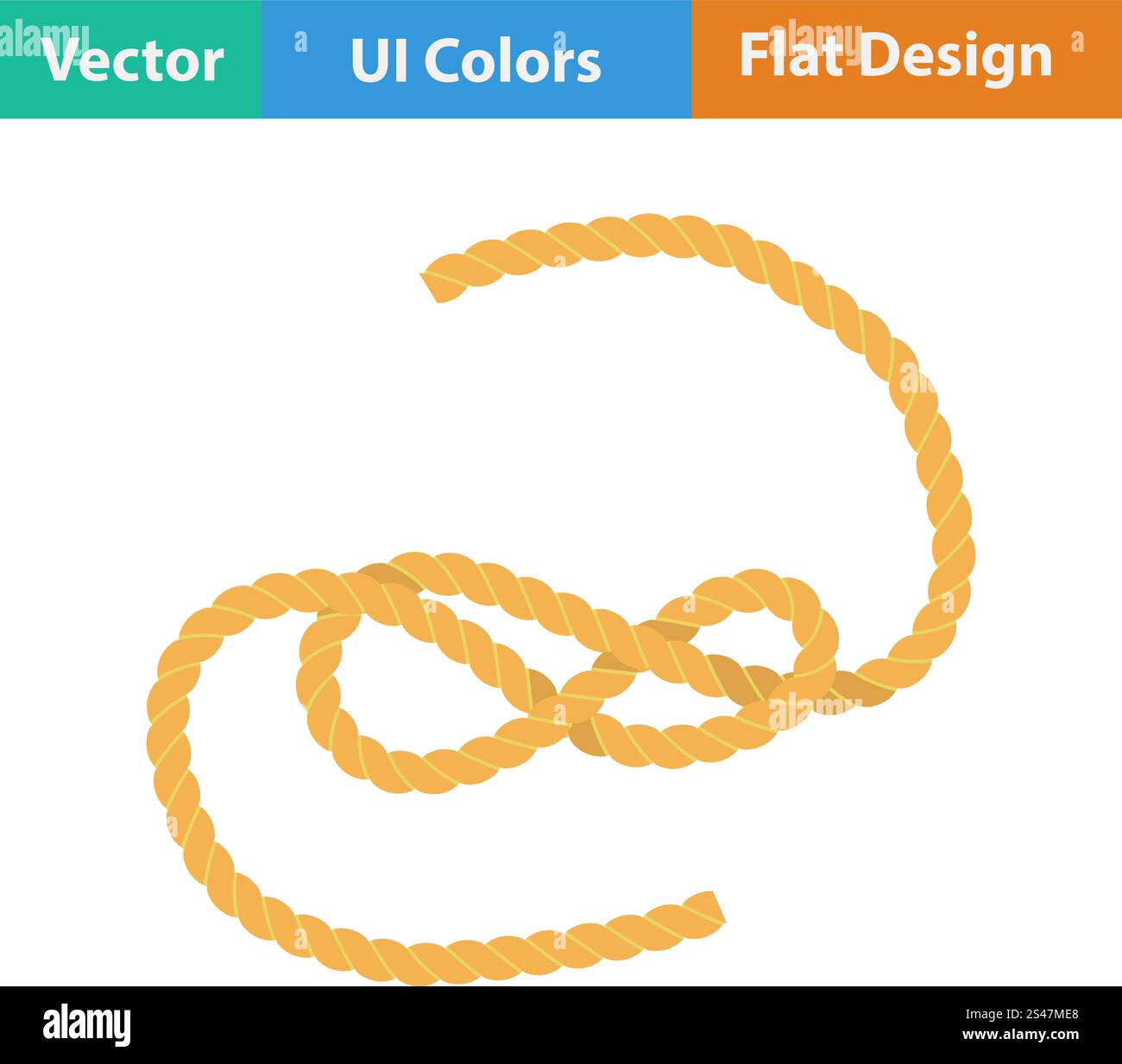 Flat design icon of rope in ui colors. Vector illustration Stock Vector ...
