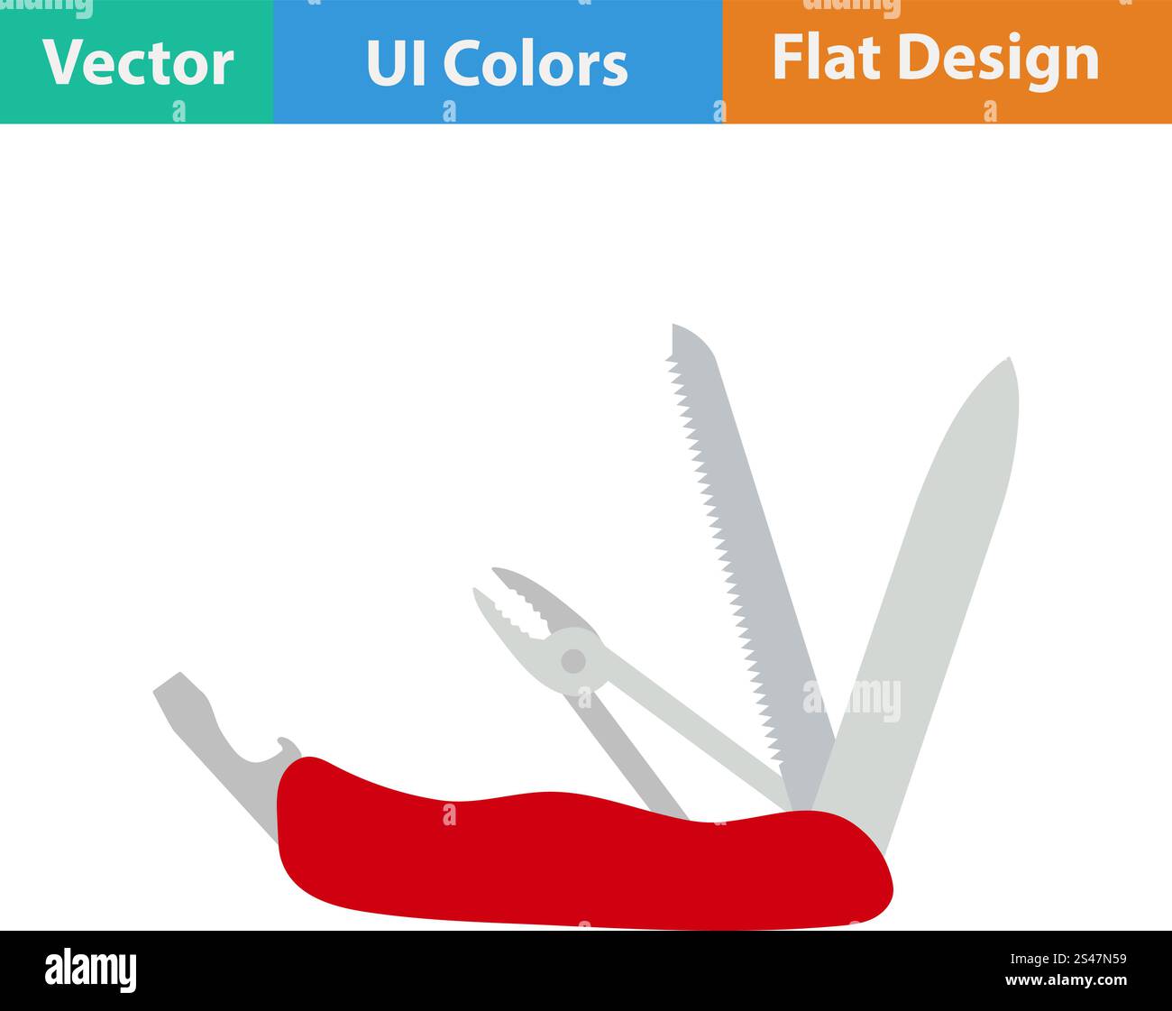 Flat design icon of folding penknife in ui colors. Vector illustration Stock Vector Image & Art ...