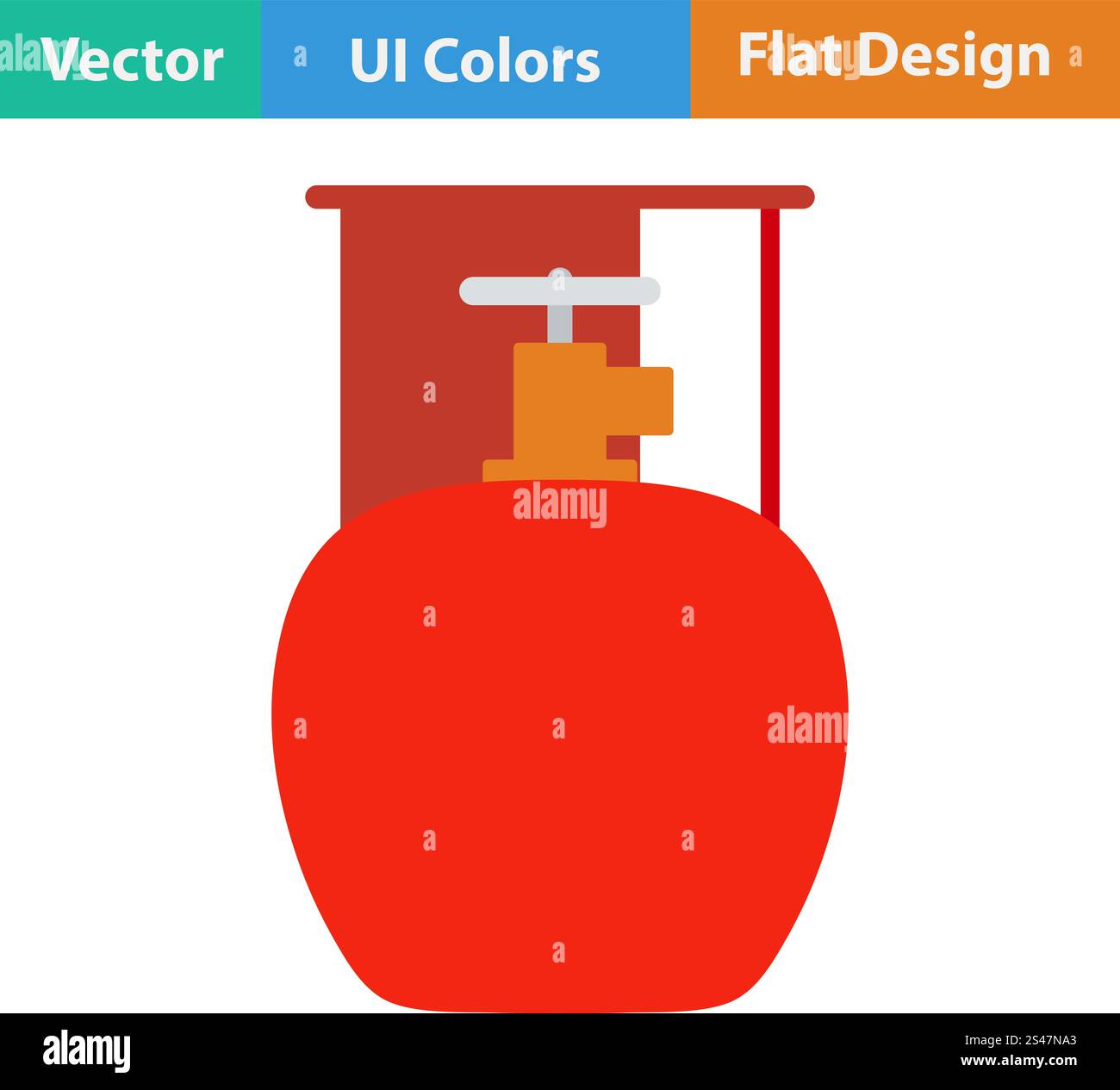Flat design icon of camping gas container in ui colors. Vector ...