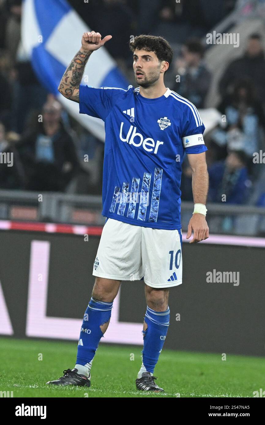 Rome, Italy. 10th Jan, 2025. Patrick Cutrone of Como 1907 gestures during the Serie A Enilive ...