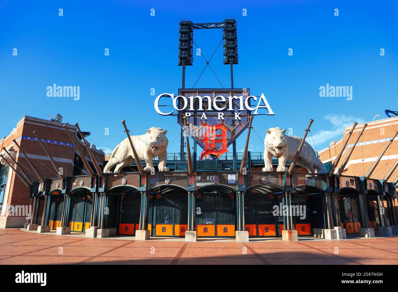 Detroit, Michigan, USA - August 30, 2020: Entrance of Comerica Park ...