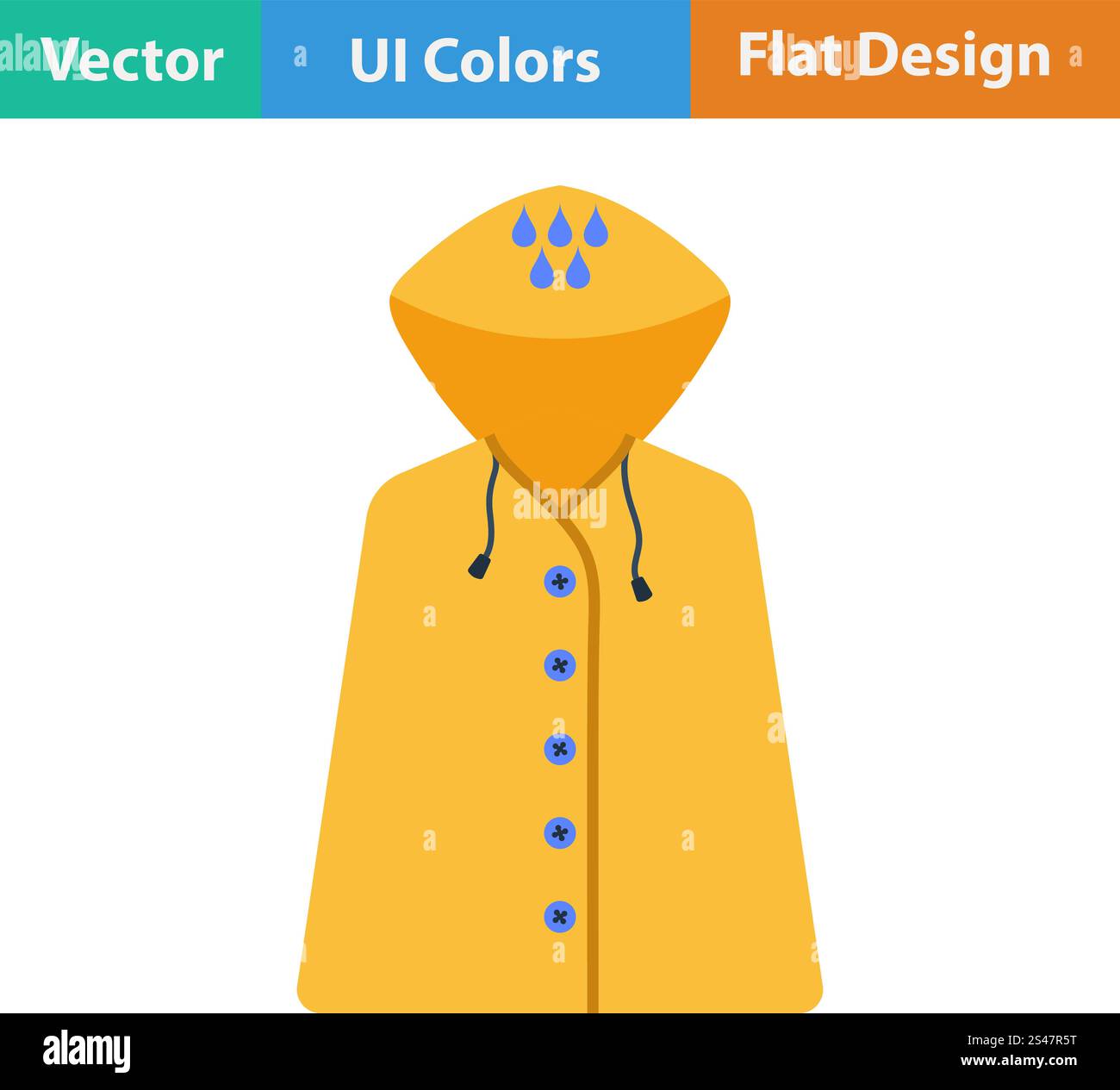 Flat design icon of raincoat in ui colors. Vector illustration Stock ...