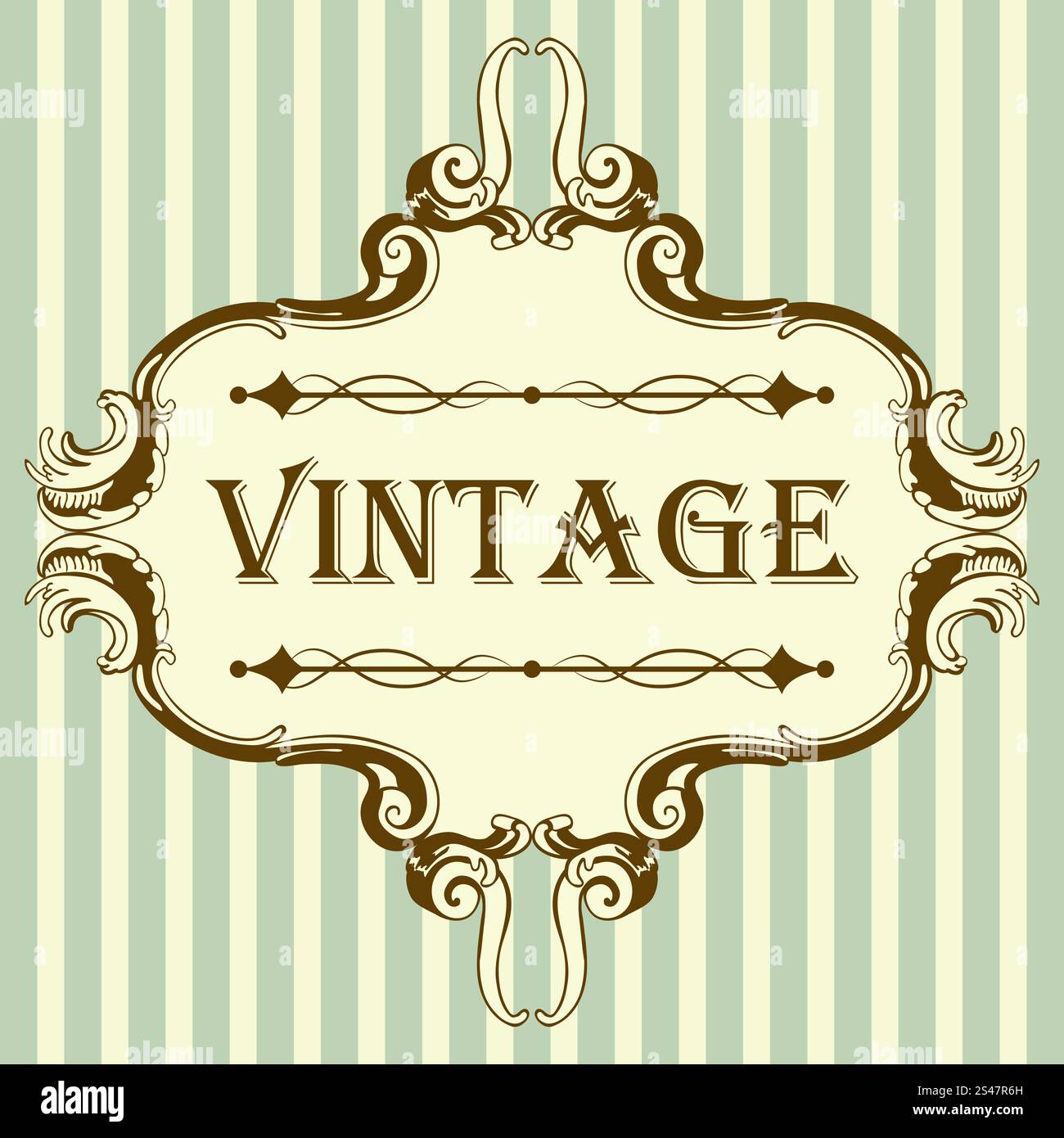 Vintage Frame With Retro Ornament Elements in Antique Rococo Style ...