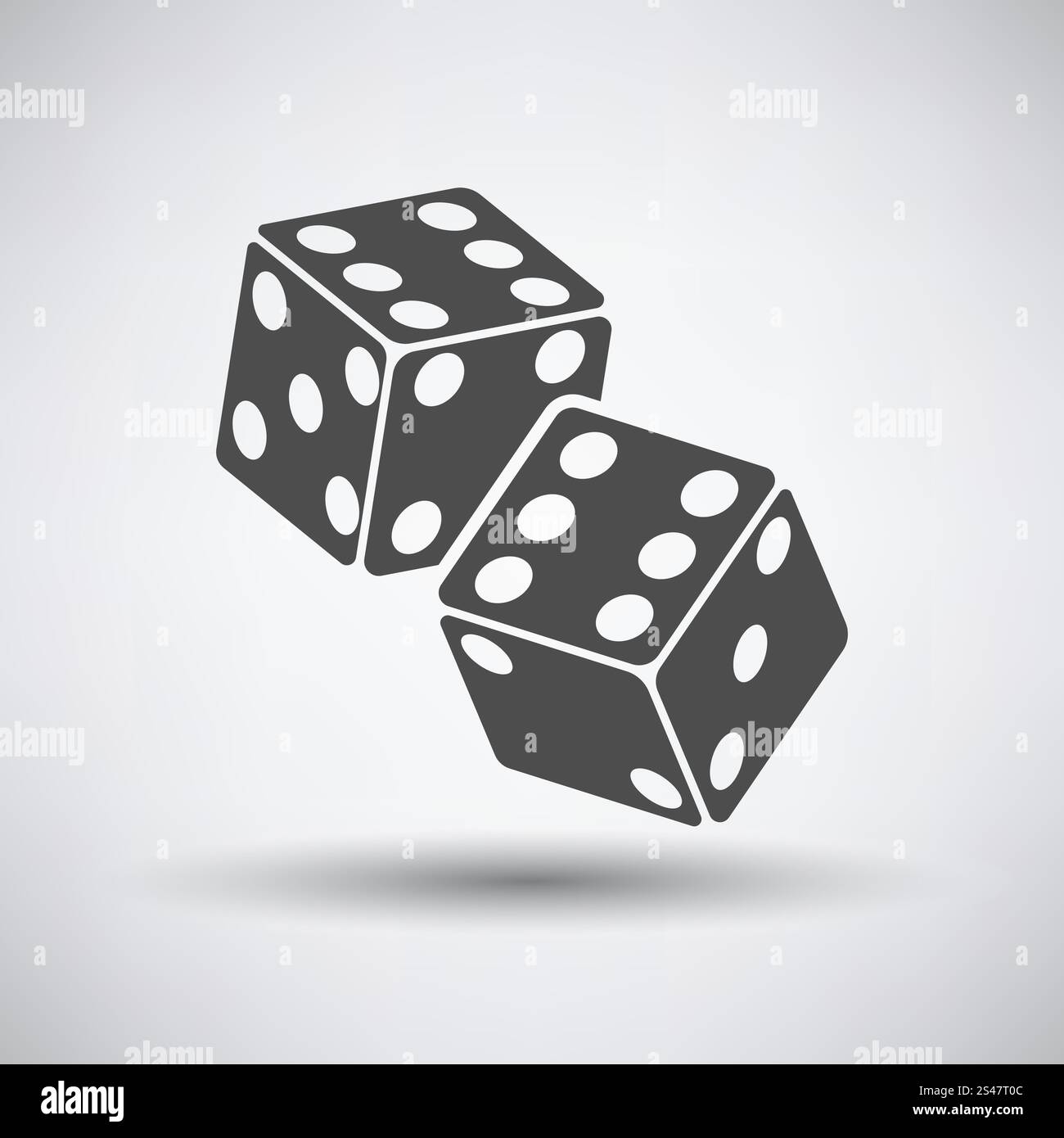 Craps cubes icon over grey background. Vector illustration Stock Vector ...