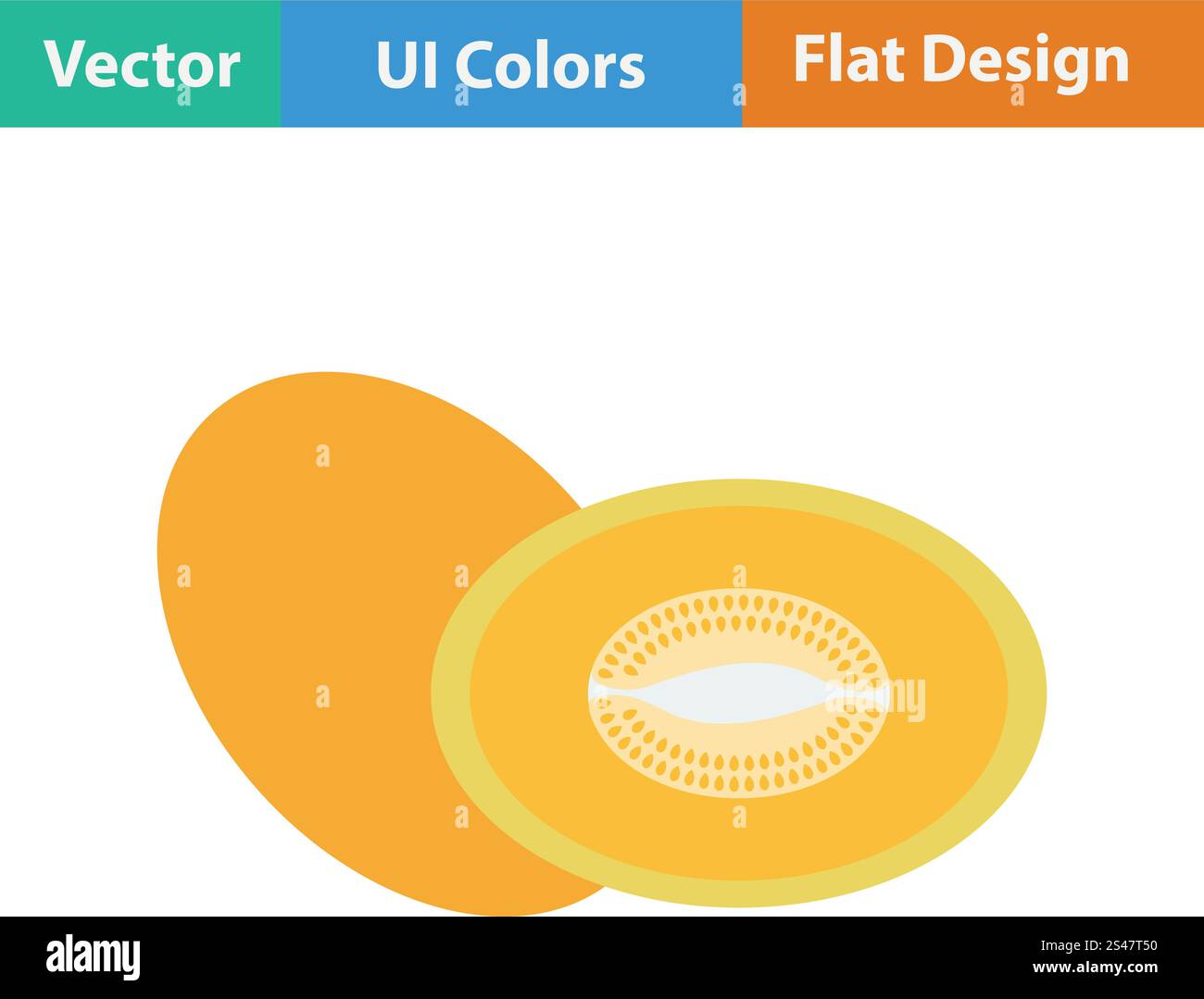 Flat design icon of Melon in ui colors. Vector illustration Stock ...