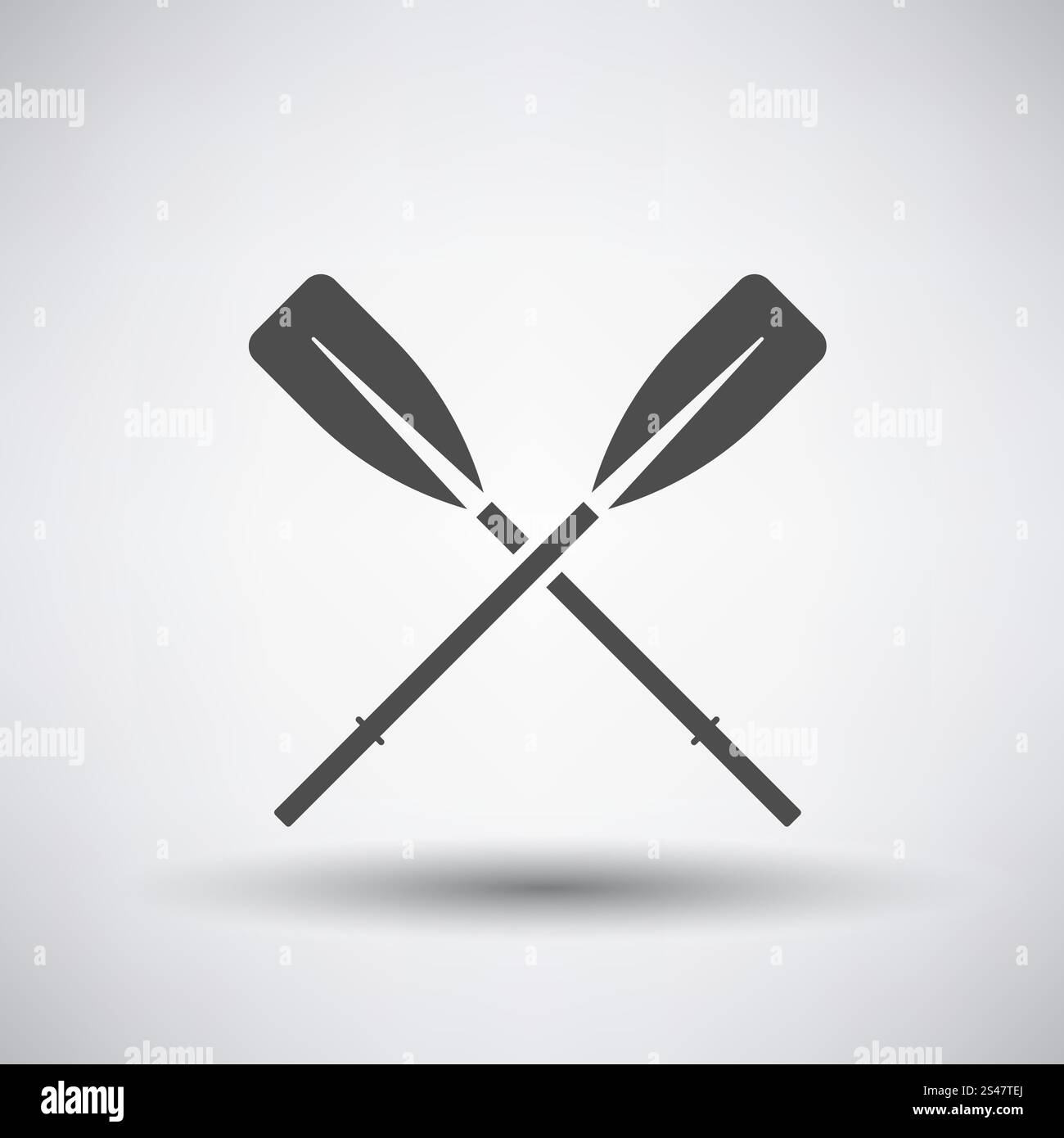 Fishing icon with boat oars over gray background. Vector illustration ...