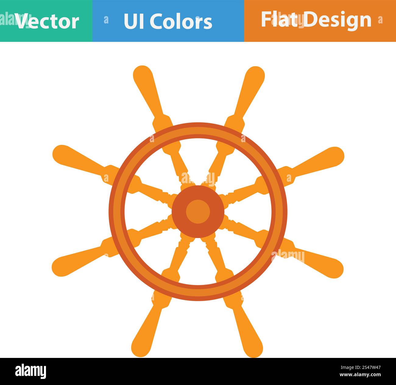 Flat design icon of steering wheel. Flat design icon of steering wheel ...