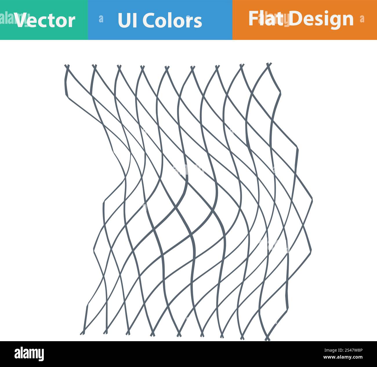 Flat design icon of Fishing net. Flat design icon of Fishing net in ui ...