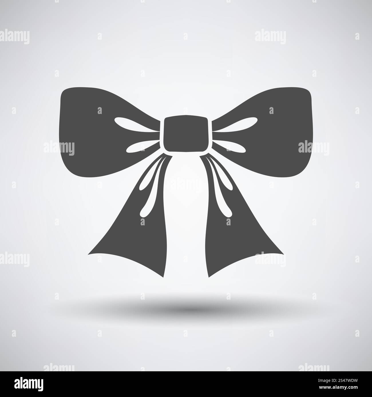 Party bow icon on gray background with round shadow. Vector ...