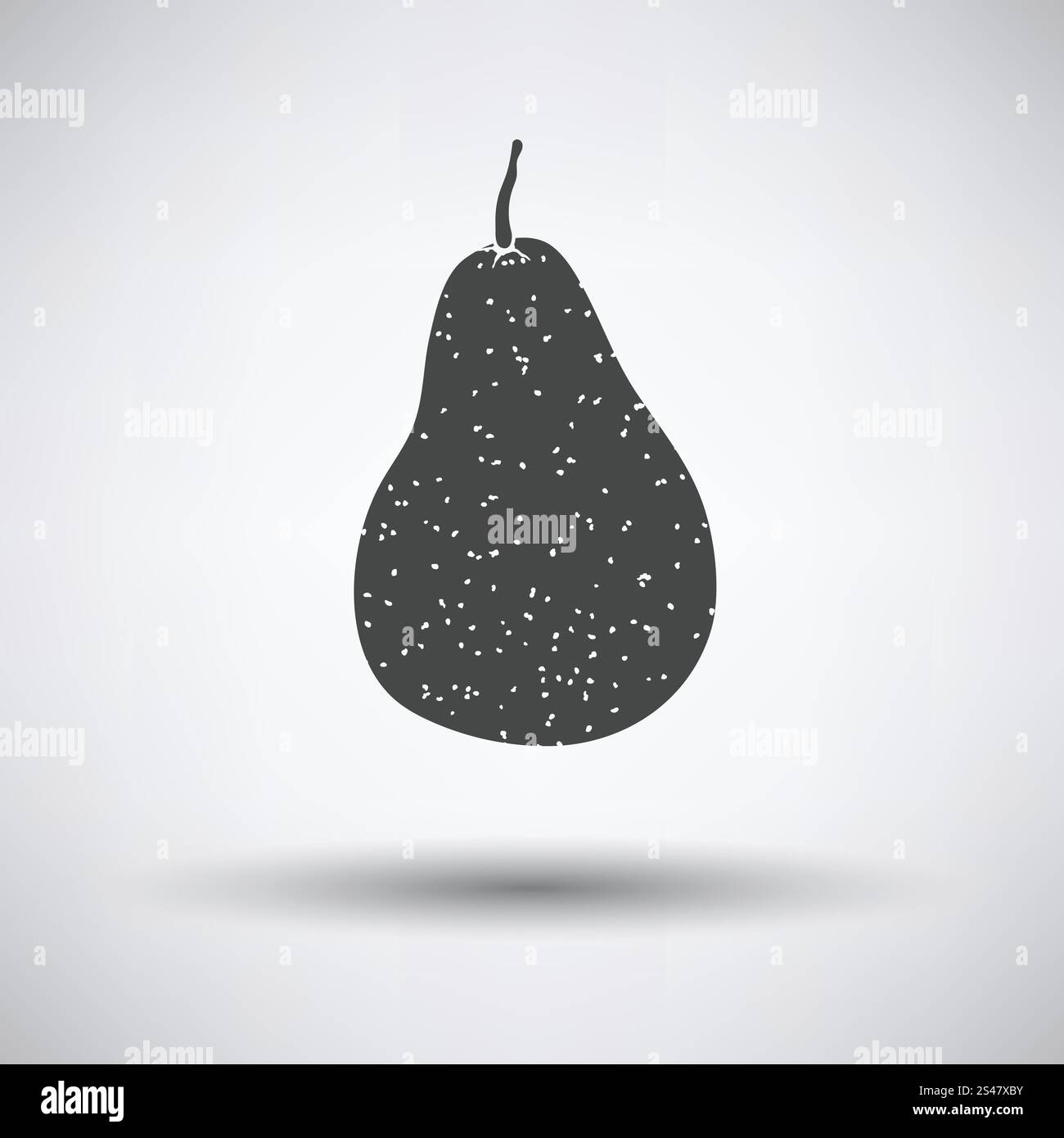 Pear icon on gray background with round shadow. Vector illustration ...