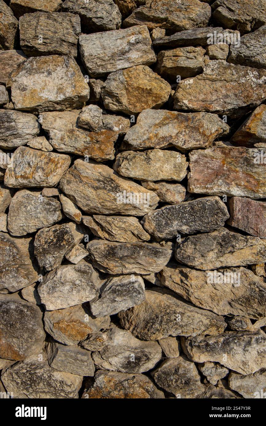 Stones texture of a medieval castle wall. Dry stone pattern of an ...