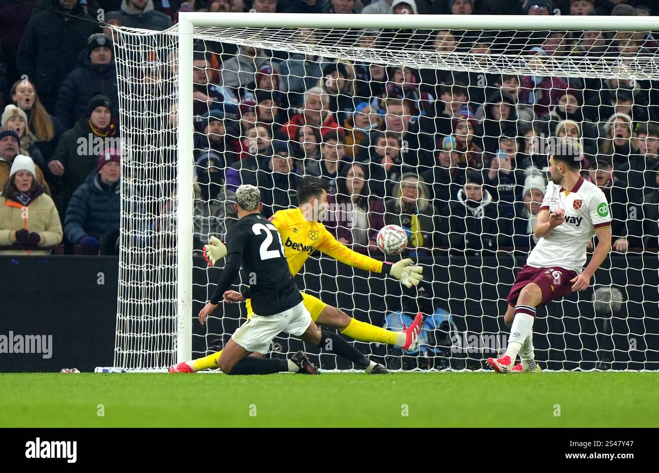 Aston Villa's Morgan Rogers scores their side's second goal of the game ...