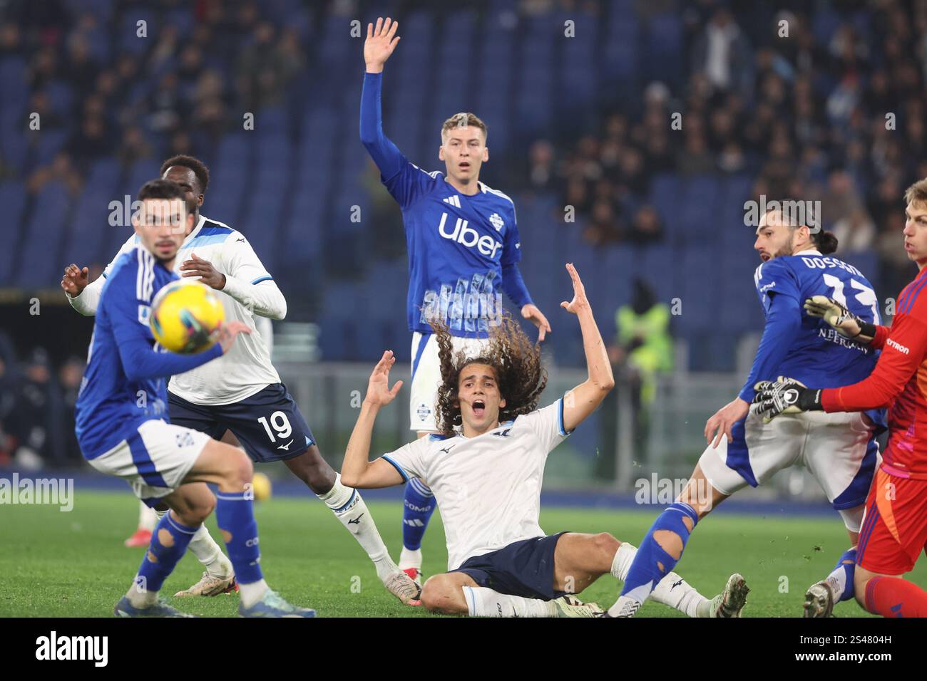 Rome, Italy. 10th Jan, 2025. Rome, Italy 10.01.2025 : Matteo Guendouzi of Lazio, Boulaye Dia of ...