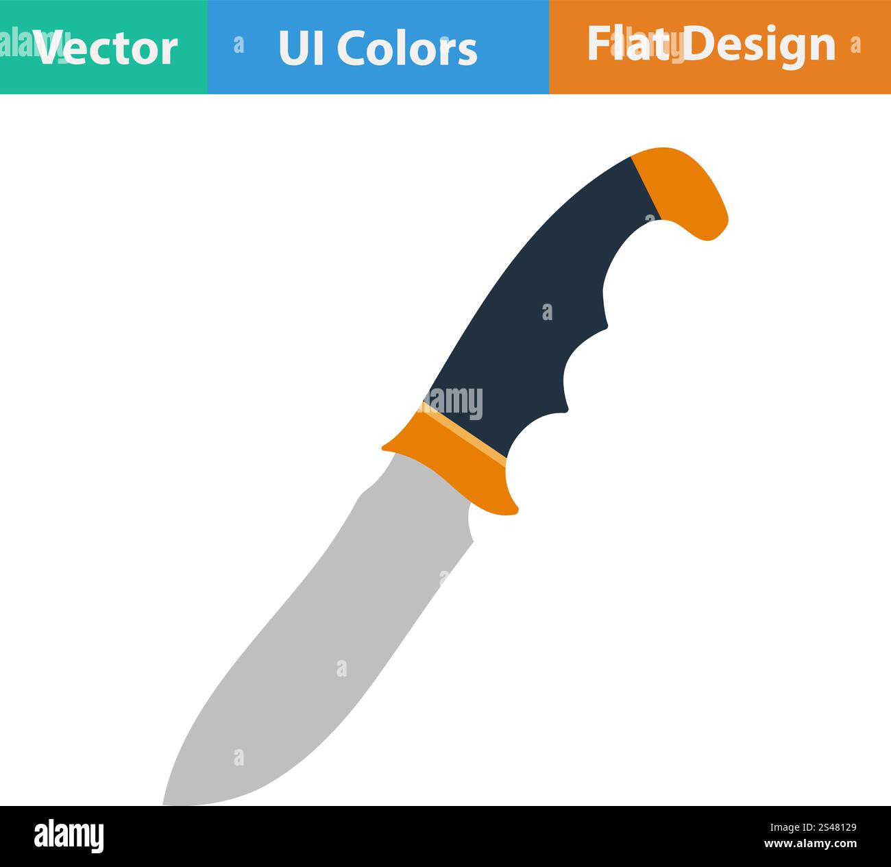 Flat design icon of hunting knife ui colors. Vector illustration Stock ...