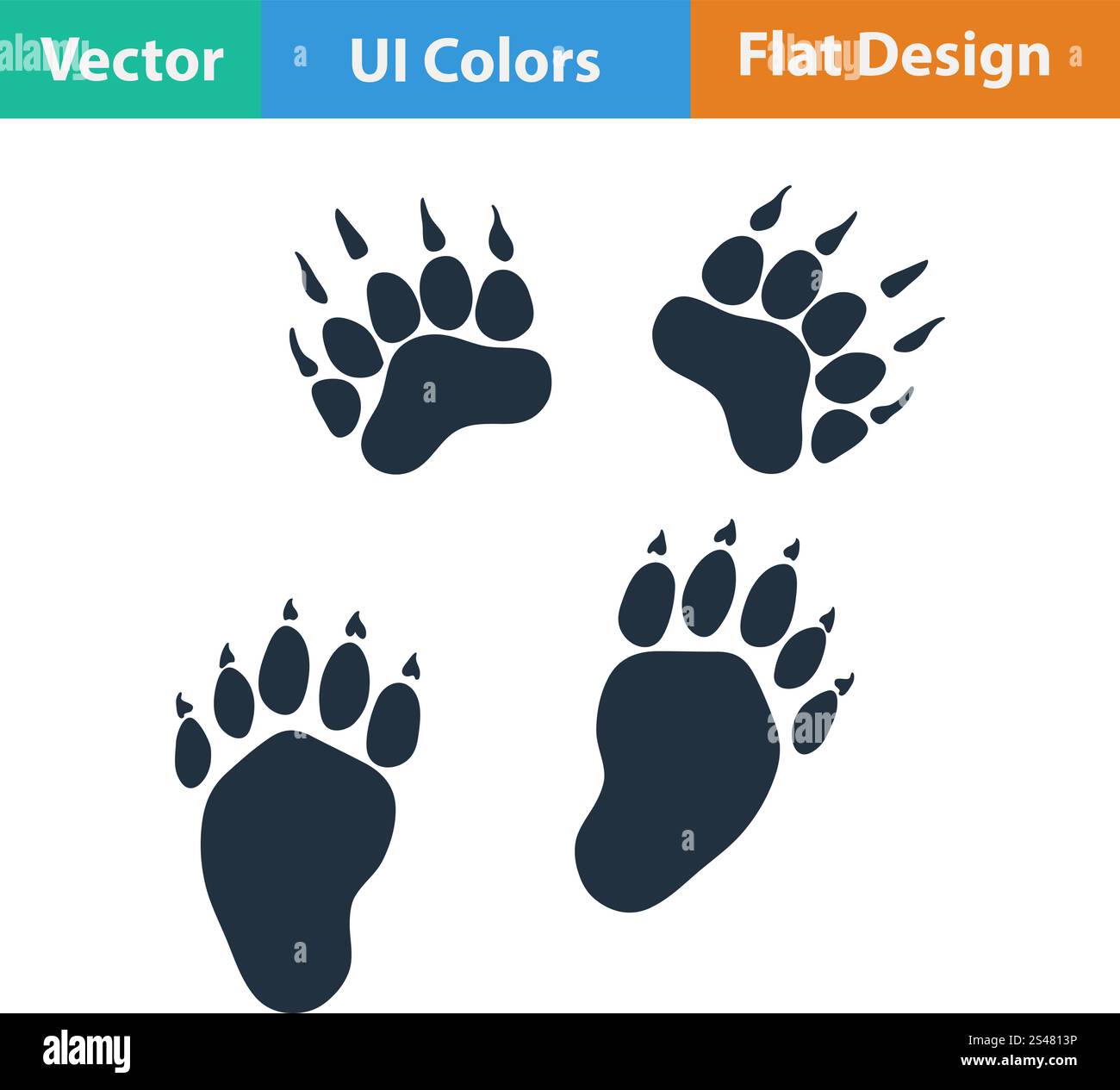 Flat design icon of bear trails in ui colors. Vector illustration Stock ...