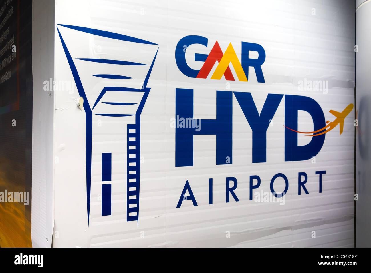 Hyderabad, INDIA - December 10, 2023 : GMR group sign at Rajiv Gandhi ...