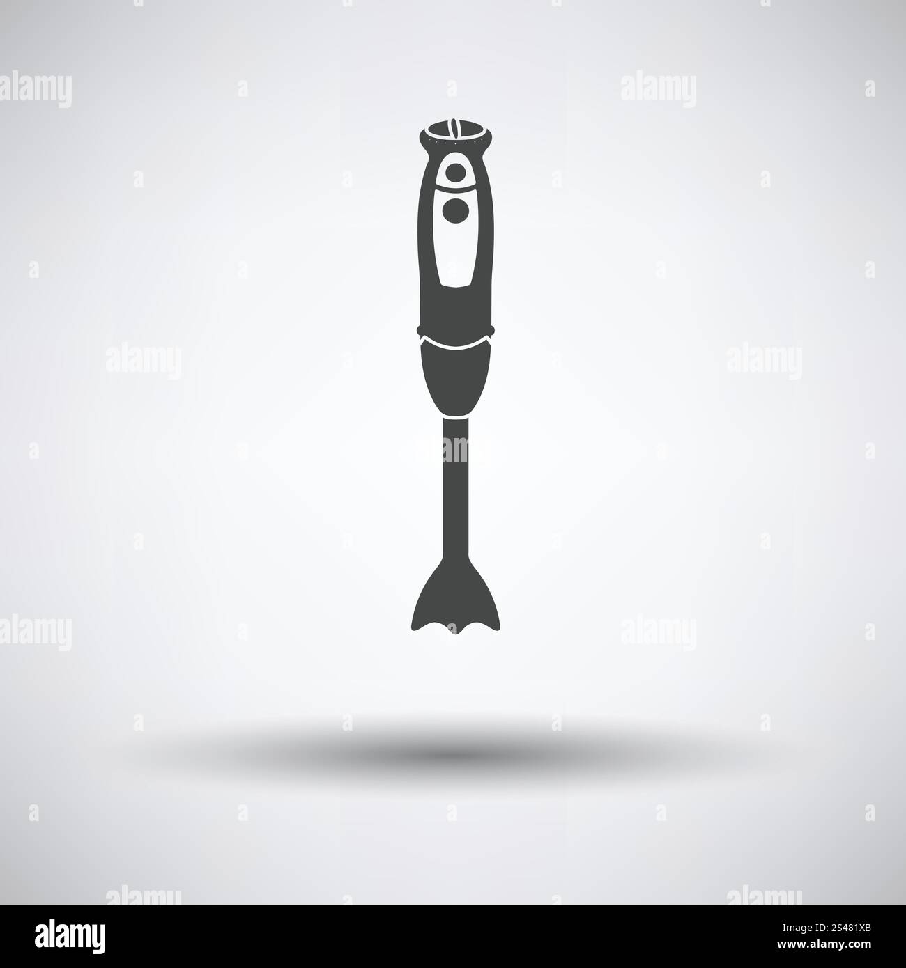 Hand blender icon on gray background with round shadow. Vector ...