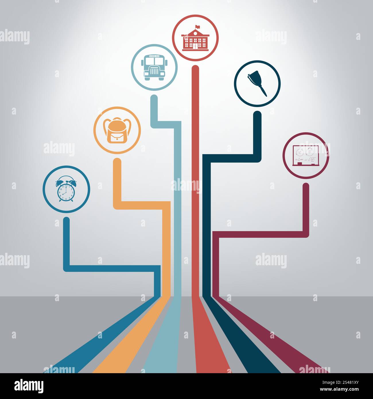 Creative school design with icons. Vector illustration Stock Vector ...