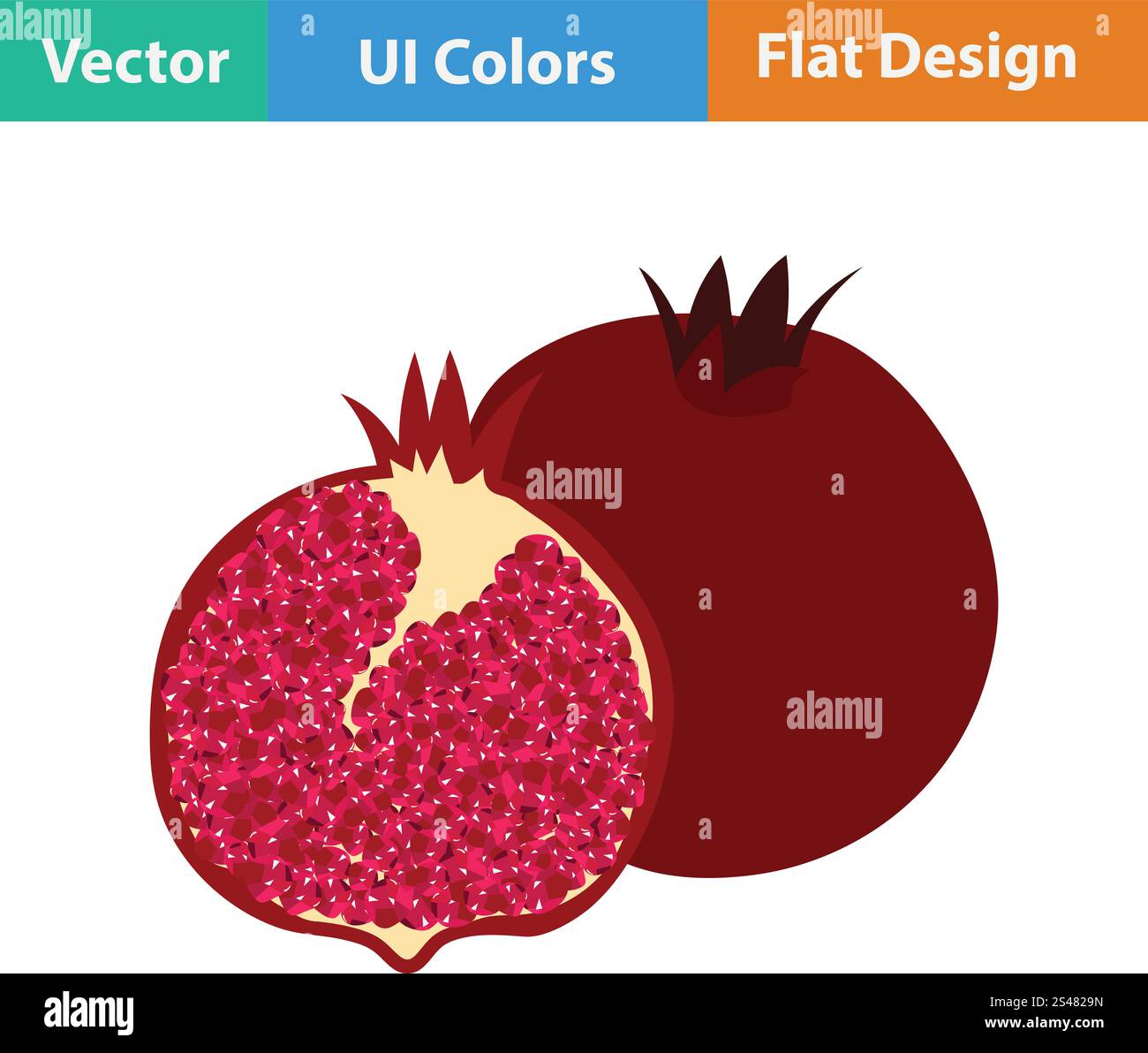 Flat design icon of Pomegranate in ui colors. Vector illustration Stock ...