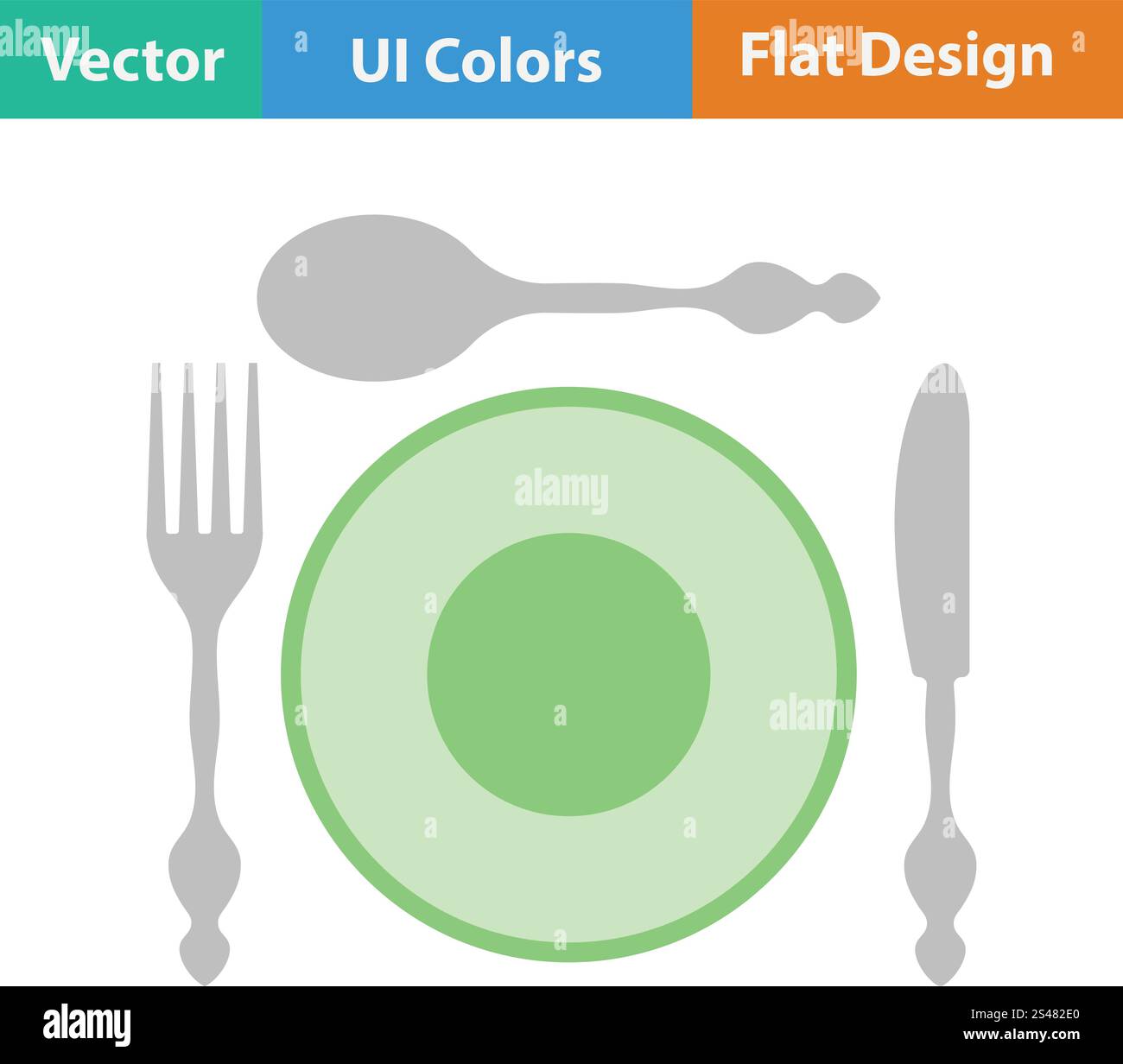 Silverware and plate icon. Vector illustration Stock Vector Image & Art ...