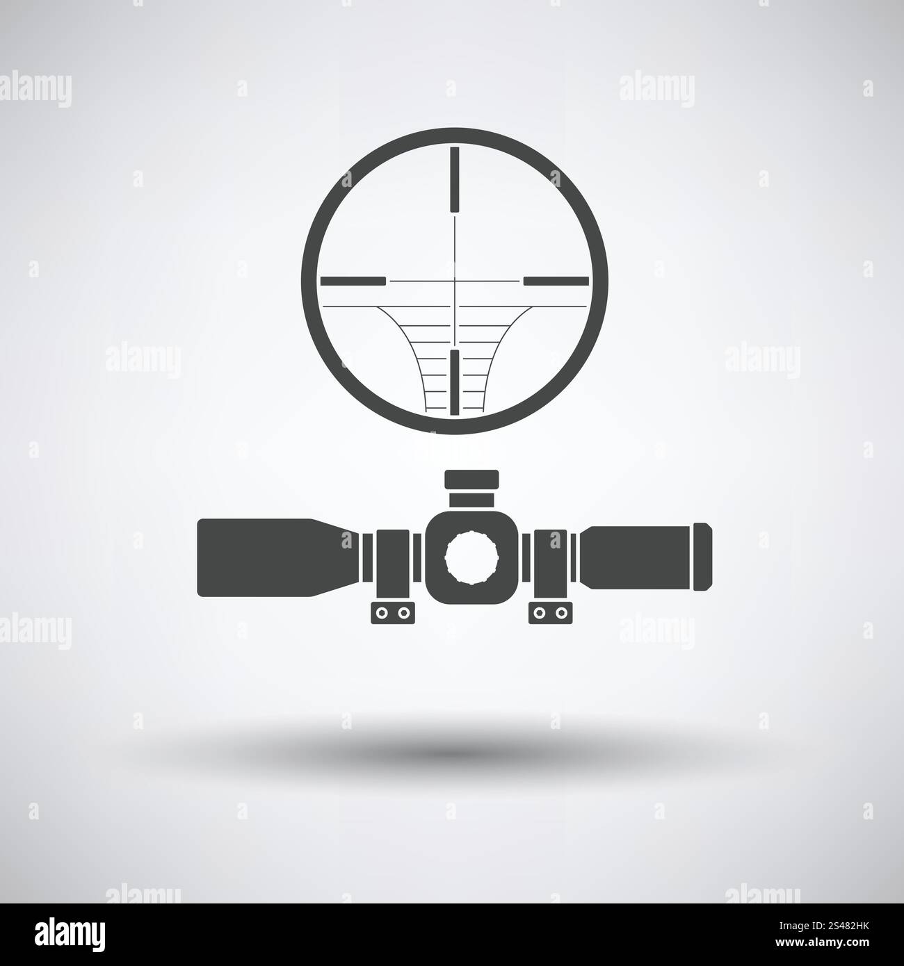 Scope icon on gray background with round shadow. Vector illustration ...