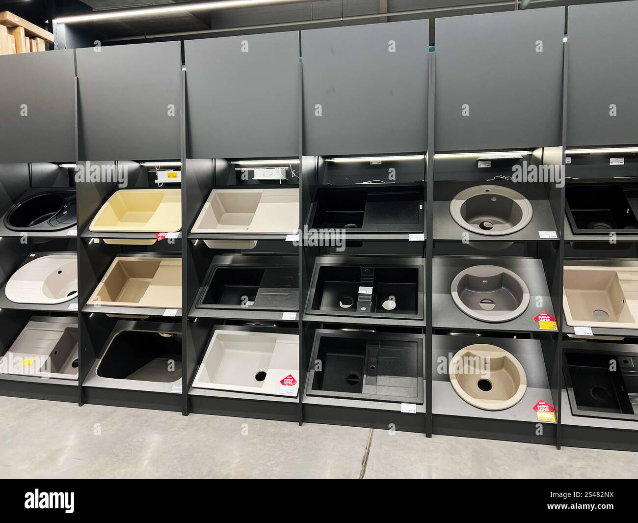 Kyiv, Ukraine - January 10, 2025: Modern kitchen sink showroom ...