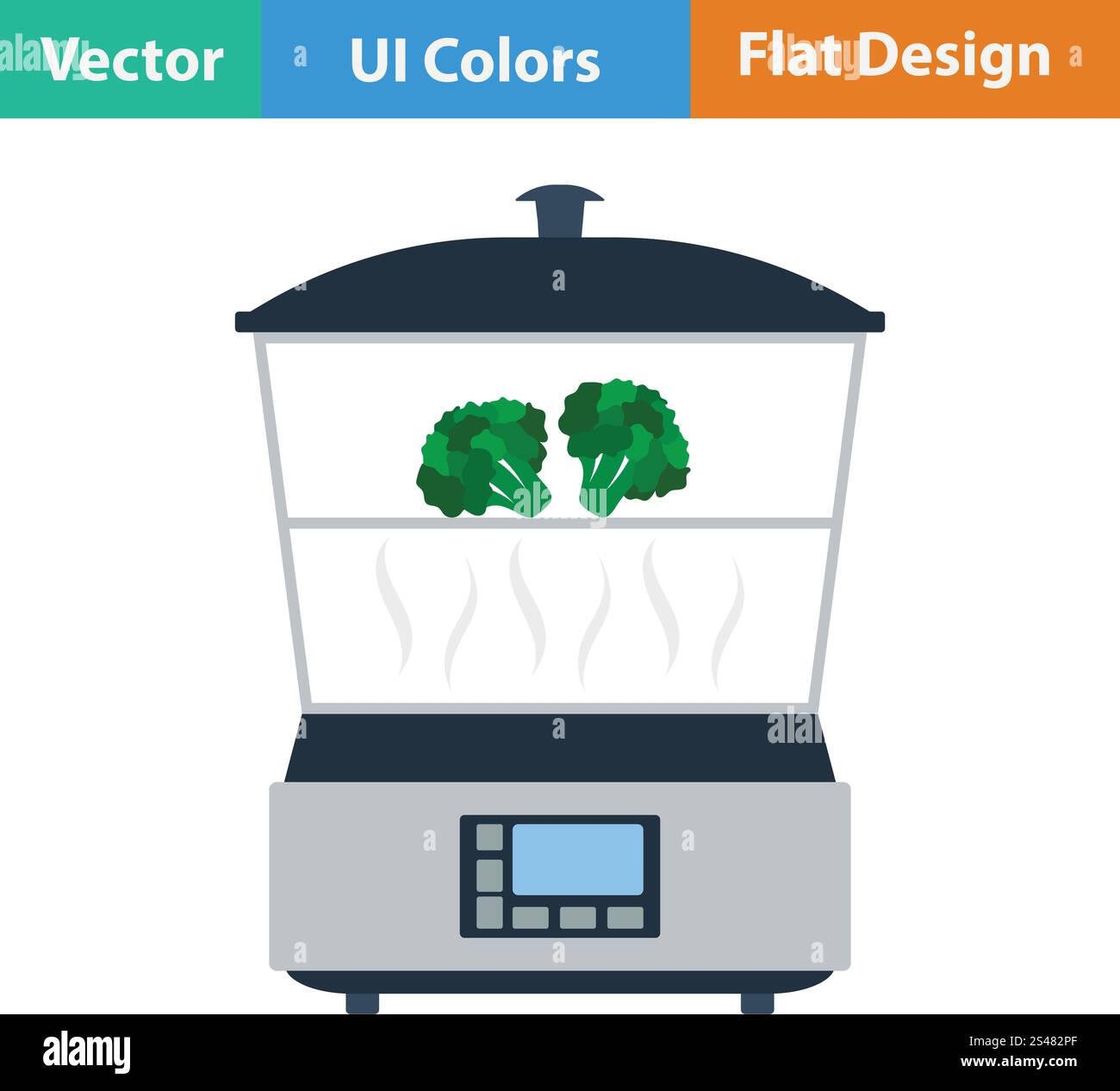Kitchen steam cooker icon. Flat design. Vector illustration Stock ...