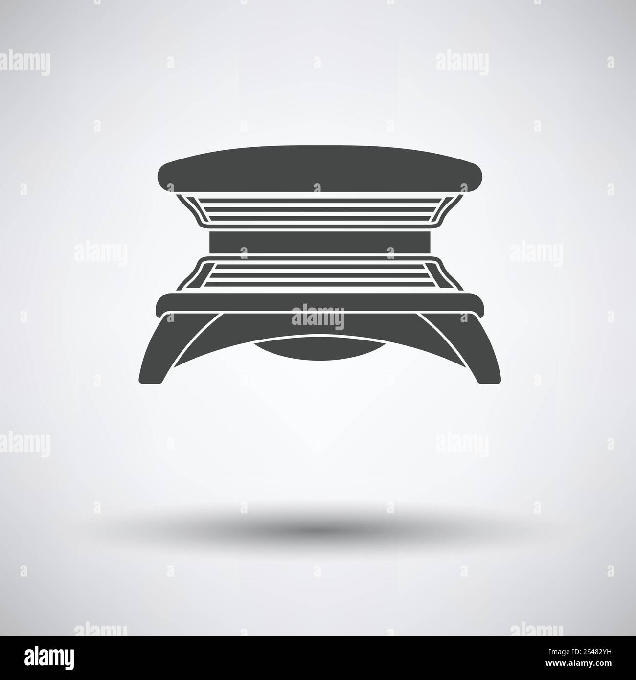 Solarium icon on gray background with round shadow. Vector illustration ...