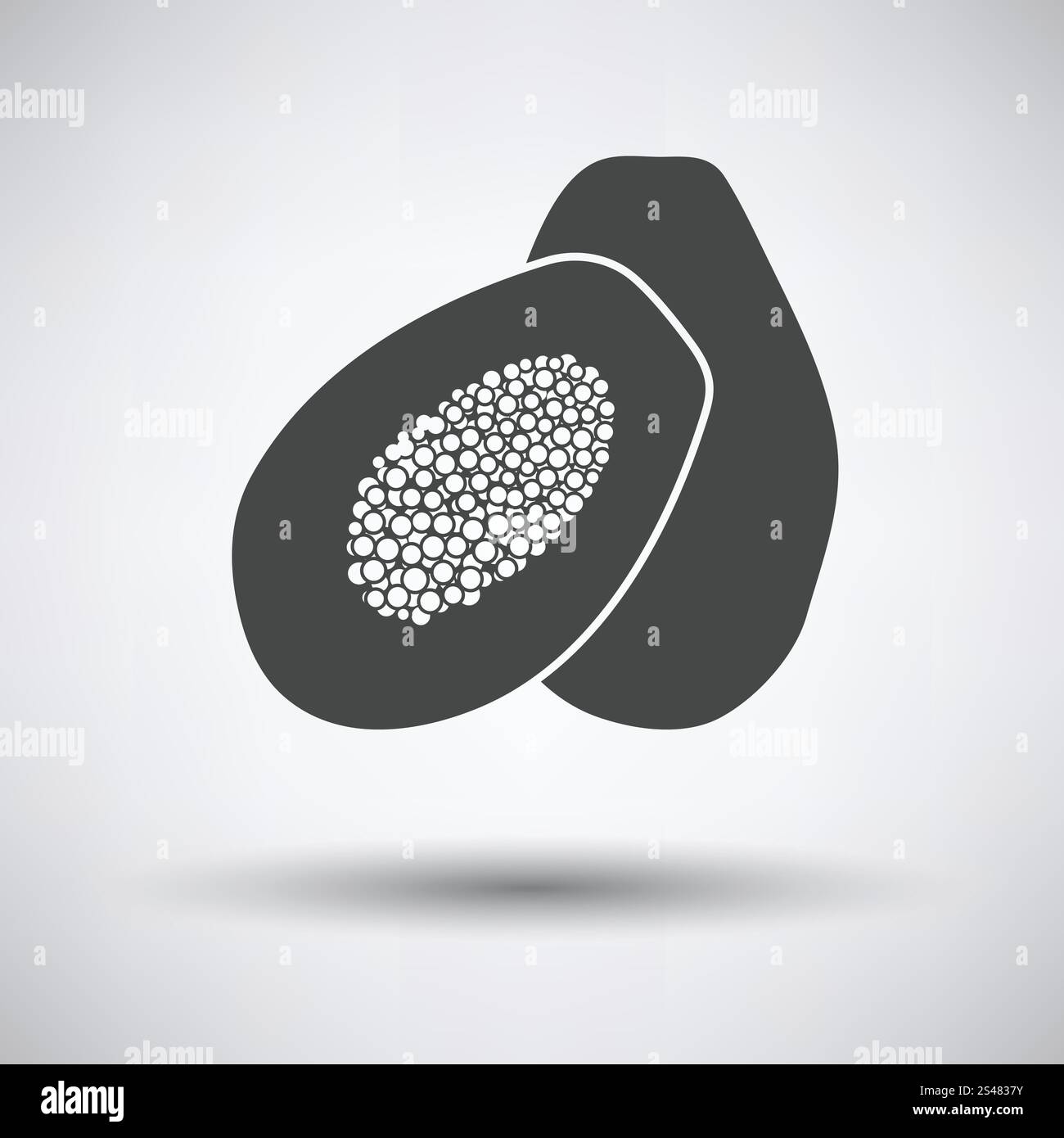 Papaya icon on gray background with round shadow. Vector illustration ...