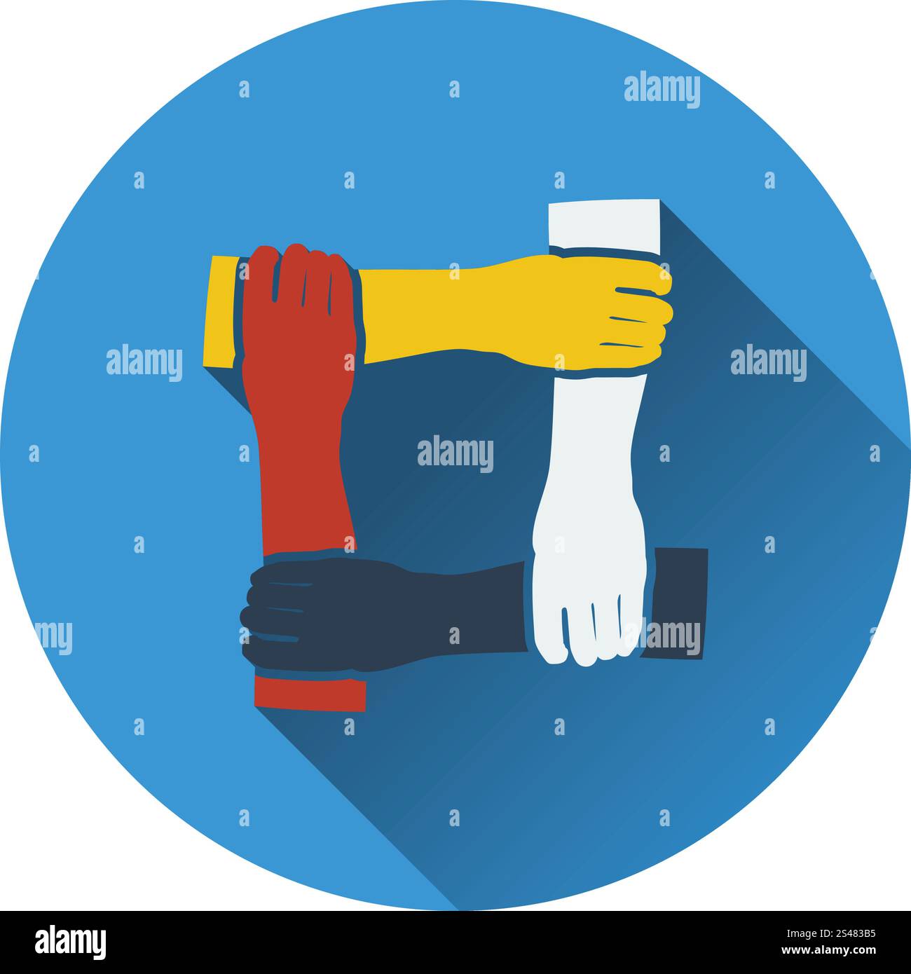 Icon of Crossed hands. Flat design. Vector illustration Stock Vector ...