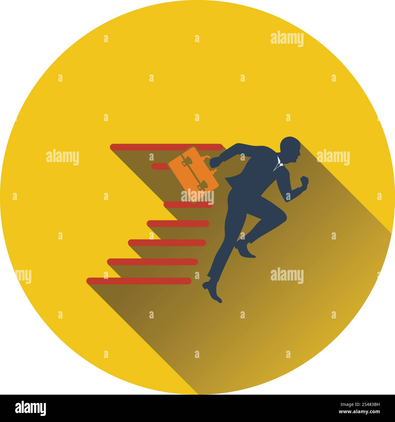 Icon of Accelerating businessman. Flat design. Vector illustration ...