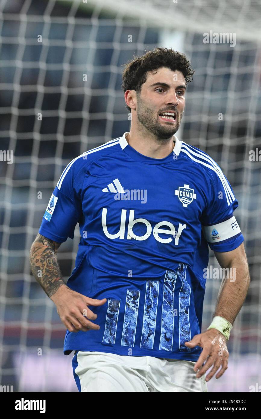 Rome, Italy. 10th Jan, 2025. Patrick Cutrone of Como 1907 rejoices after scoring a goal of 1-1 ...