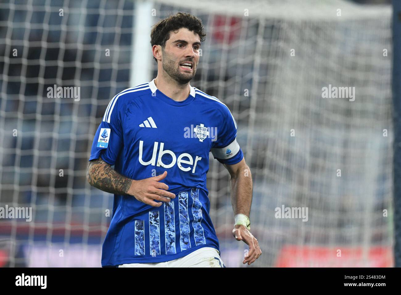 Rome, Italy. 10th Jan, 2025. Patrick Cutrone of Como 1907 rejoices after scoring a goal of 1-1 ...