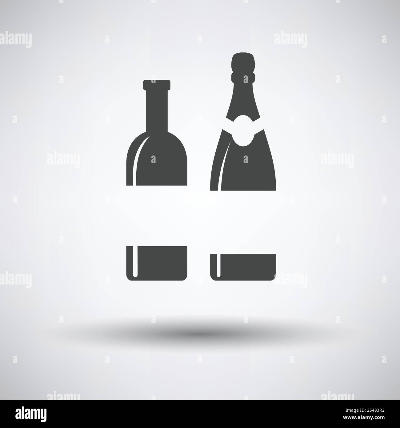 Wine and champagne bottles icon. Wine and champagne bottles icon on ...